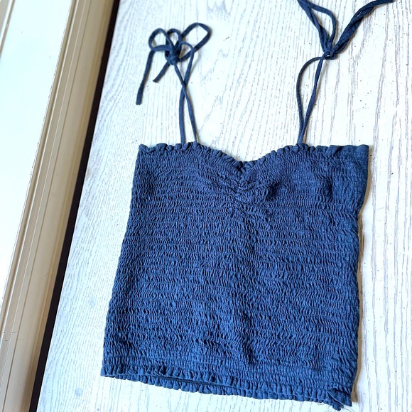 emory park | Tops | Emory Park Ruched Tube Top With Shoulder Ties ...